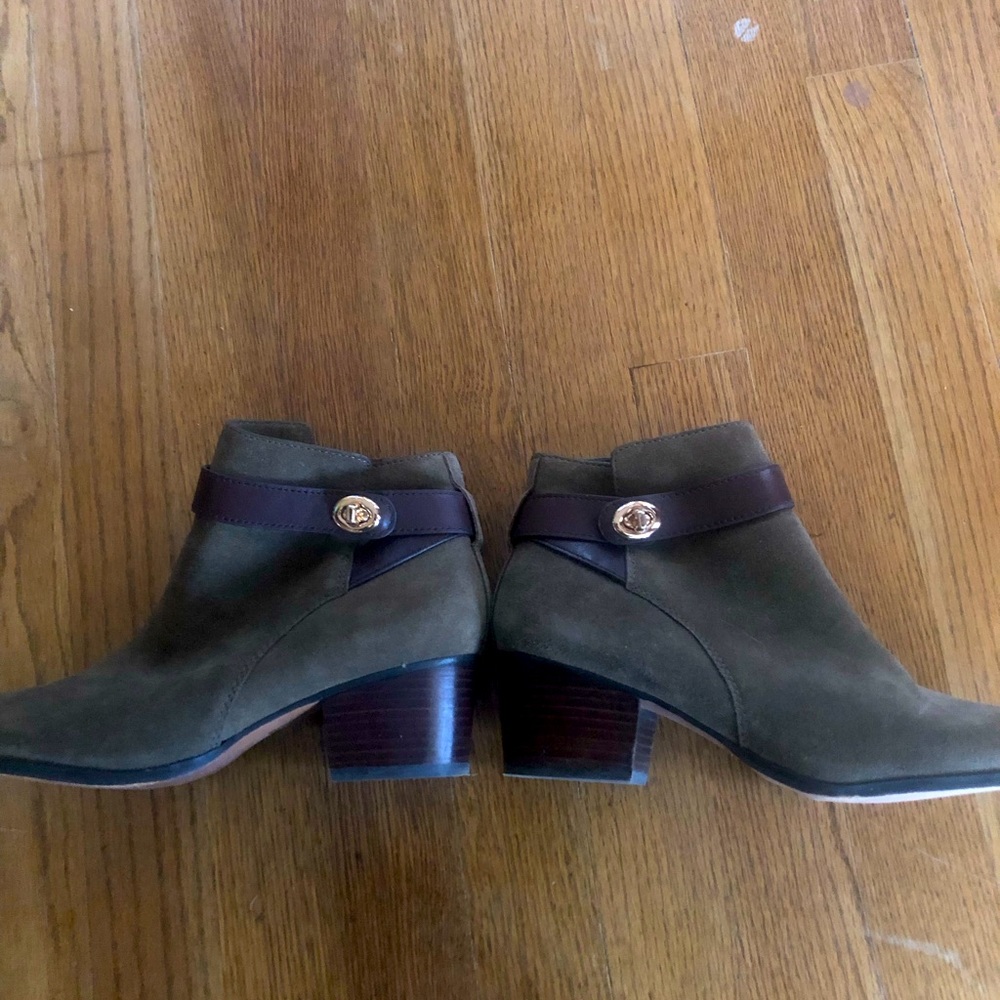 Coach Colleen Brown Suede Leather Ankle High Booties … - Gem
